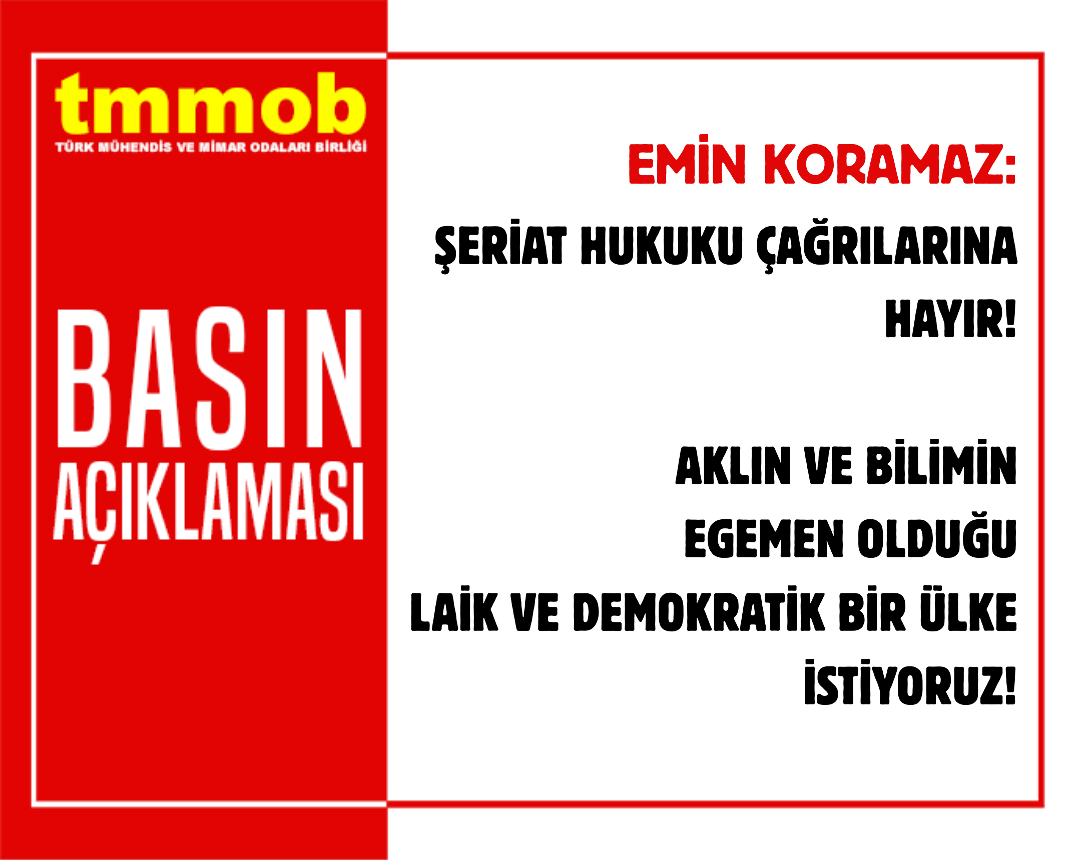 ŞERİAT HUKUKU ÇAĞRILARINA HAYIR! AKLIN VE BİLİMİN EGEMEN OLDUĞU LAİK VE ...